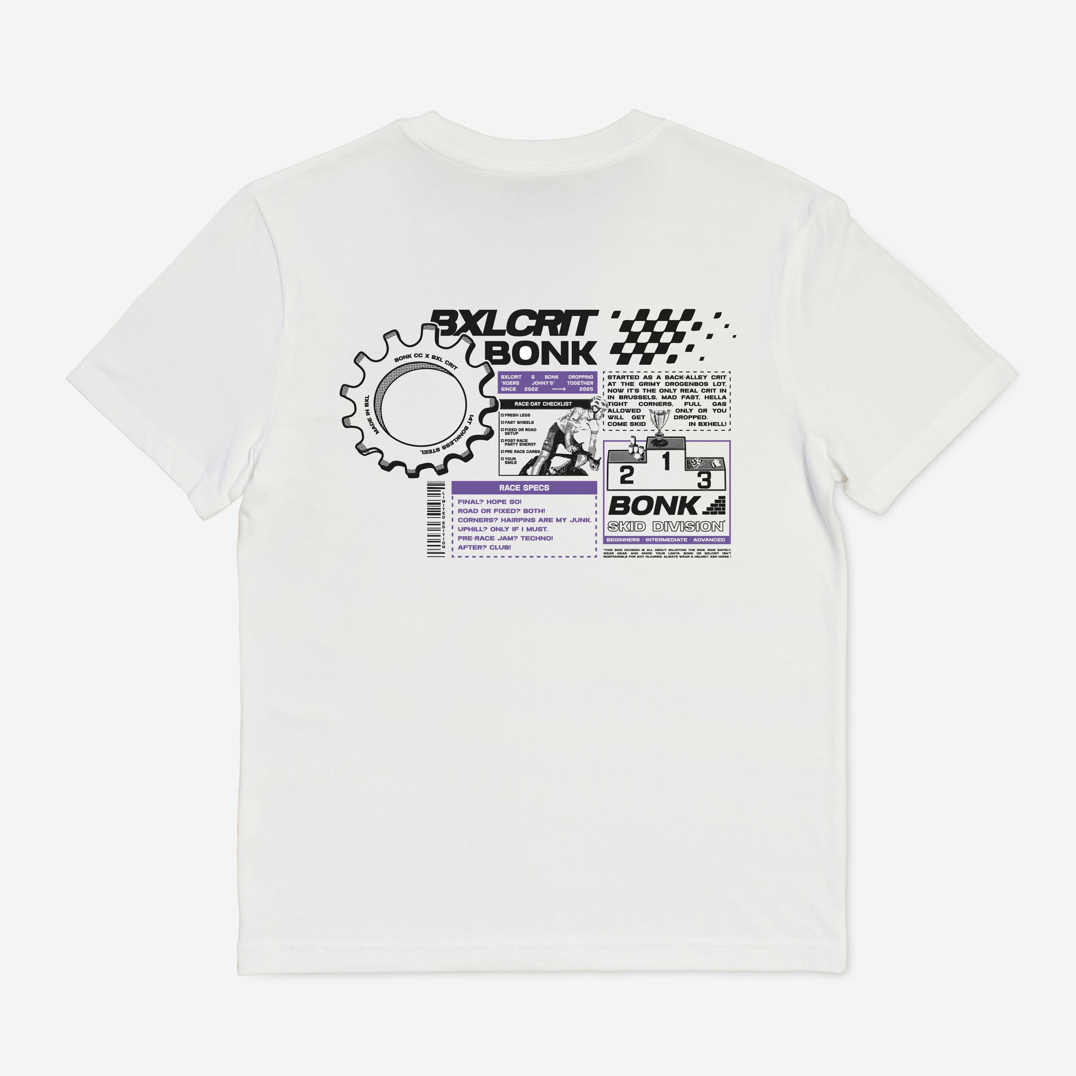 Crit T-shirt White – BONK Cycling Club